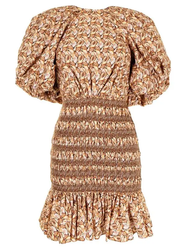 Acler Brooks Graphic-print Dress - Brown