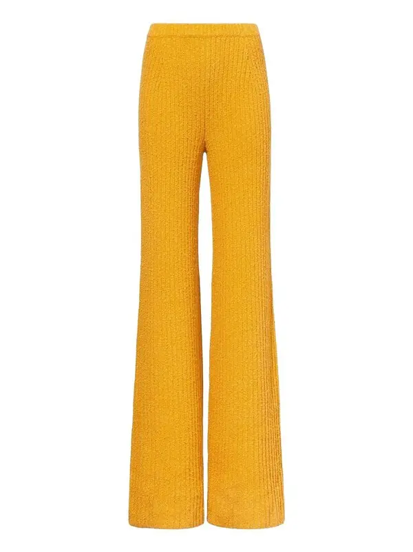 Proenza Schouler Mélange Bouclé Flared Trousers - Yellow