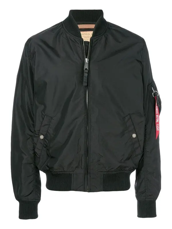 Alpha Industries Zipped Bomber Jacket - Black