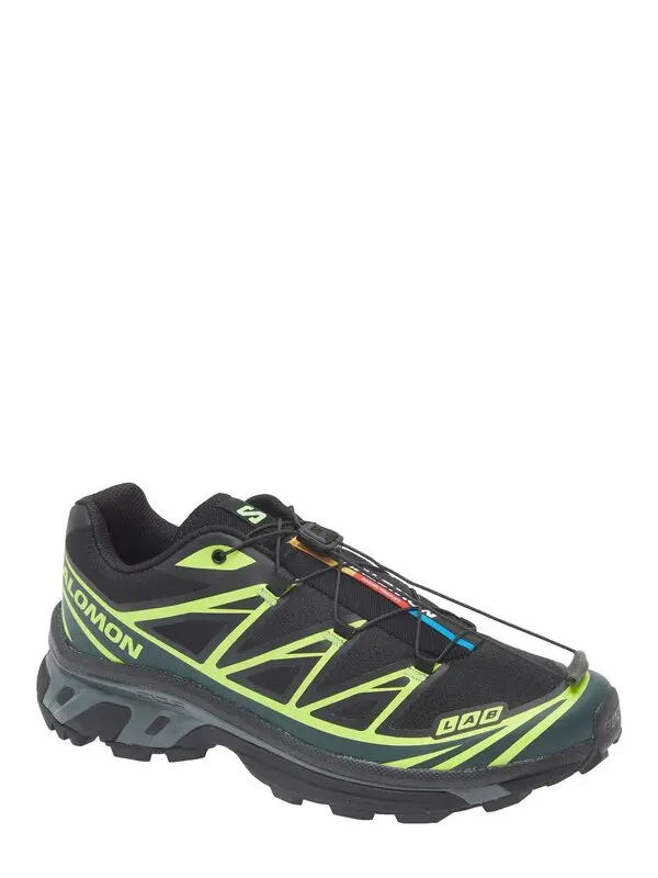 SALOMON Gender Inclusive Xt-6 Sneaker - Black/ Green