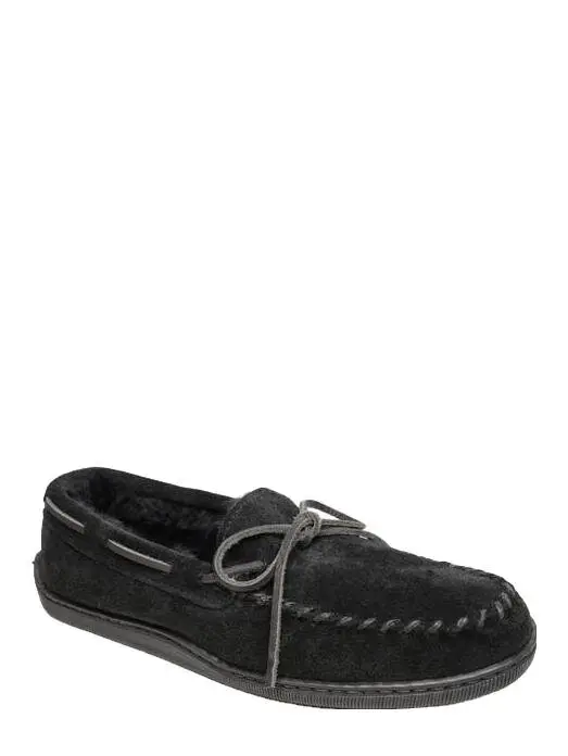 Minnetonka Genuine Shearling Loafer - Black