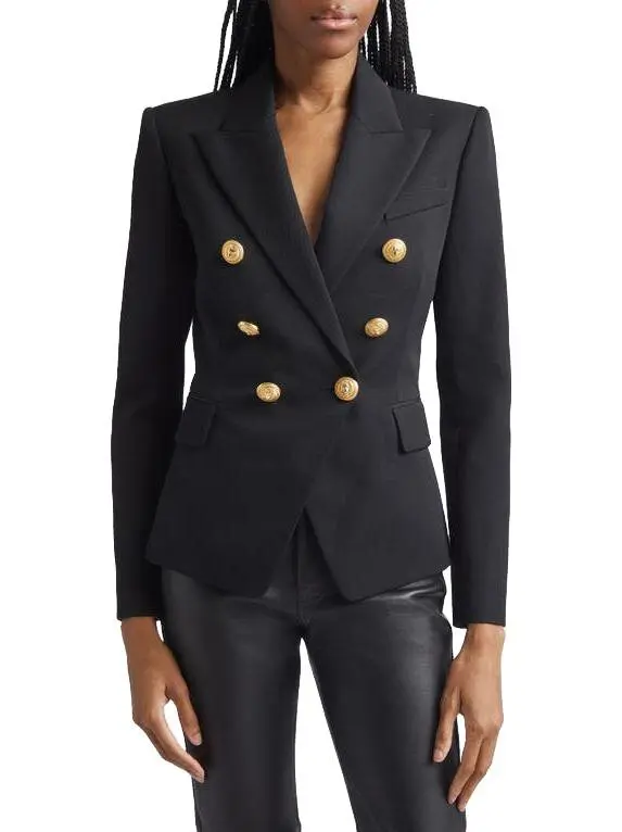 Balmain Double-breasted Wool Blazer - Black