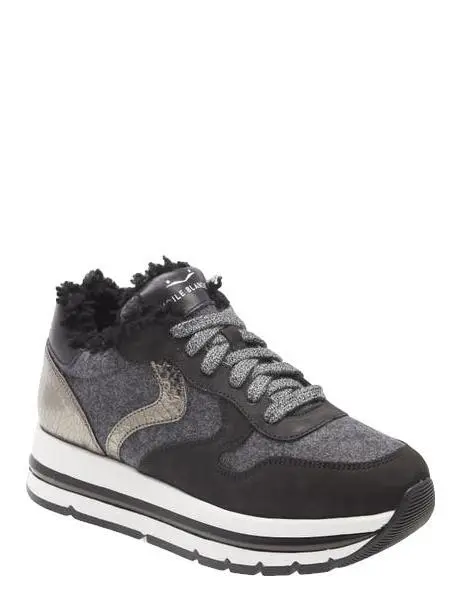 VOILE BLANCHE Maran Shearling Lined Sneaker - Blk