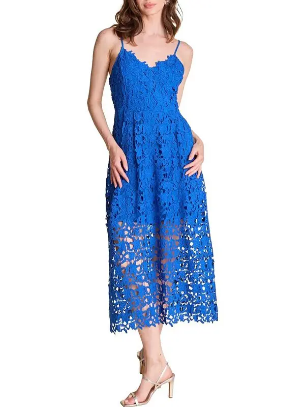 Endless Rose Lace Midi Dress - Blue