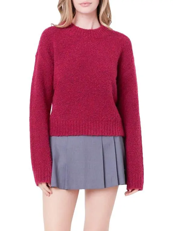 English Factory Cozy Crewneck Sweater - Bordeaux