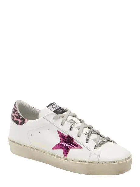 GOLDEN GOOSE Hi Star Platform Sneakers - Silver/white/pink/leopard