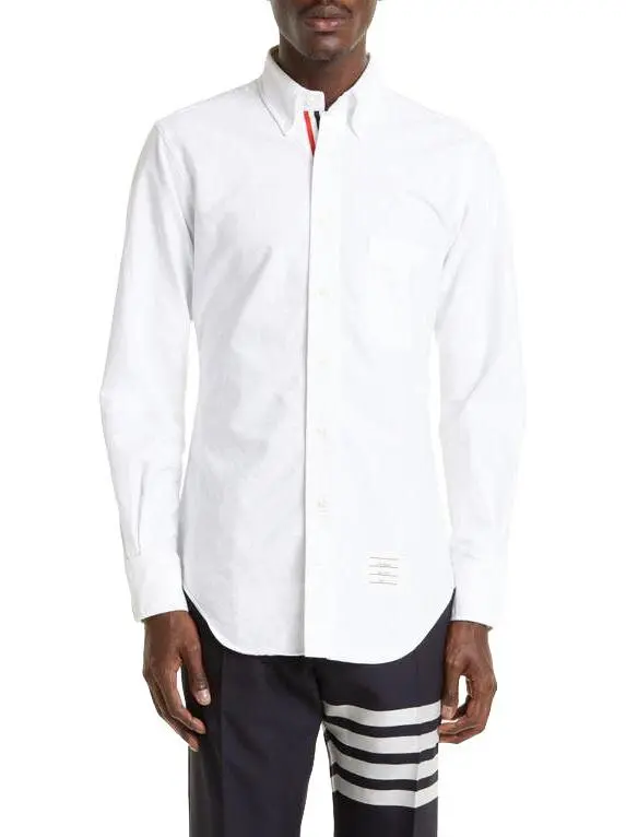 Thom Browne Cotton Button-down Shirt - White
