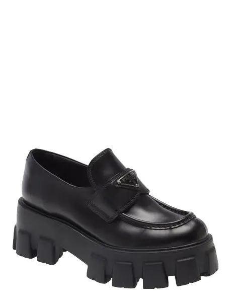 Prada Monolith Lug Sole Loafer - Nero