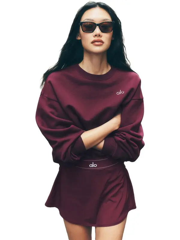 Alo Yoga Accolade Crewneck Pullover - Burgundy