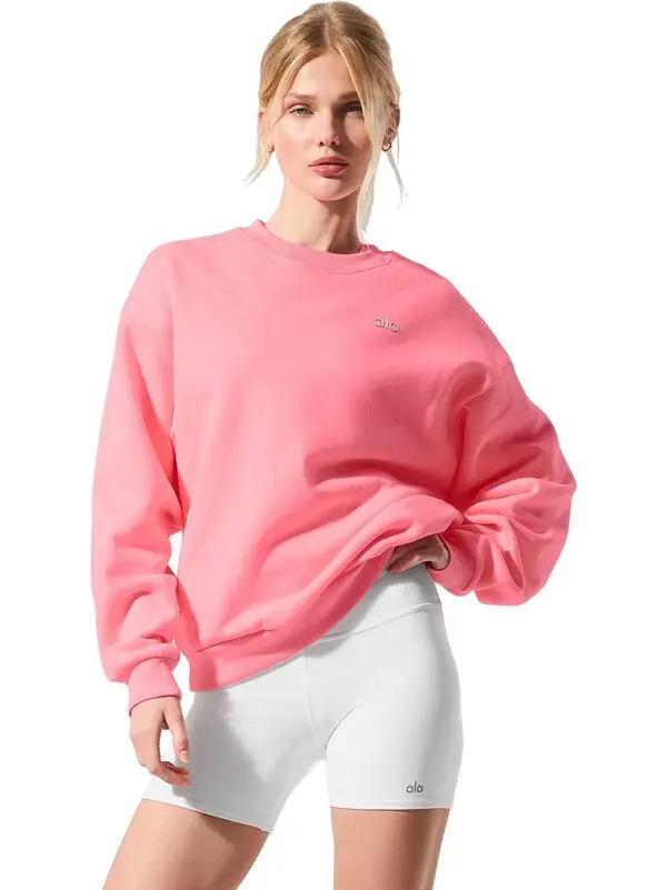Alo Yoga Accolade Crewneck Pullover - Neon Bubblegum