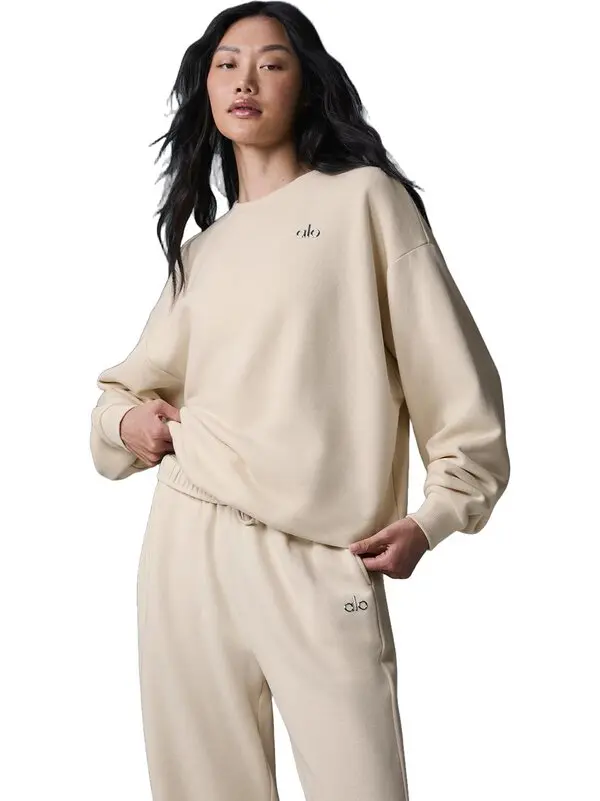 Alo Yoga Accolade Crewneck Pullover - Oat Milk