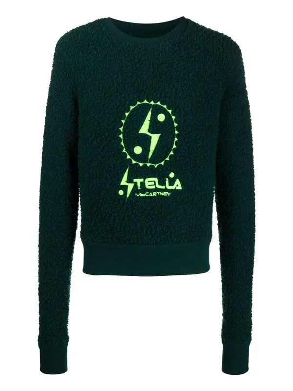 Stella McCartney Embroidered Textured Jumper - Green