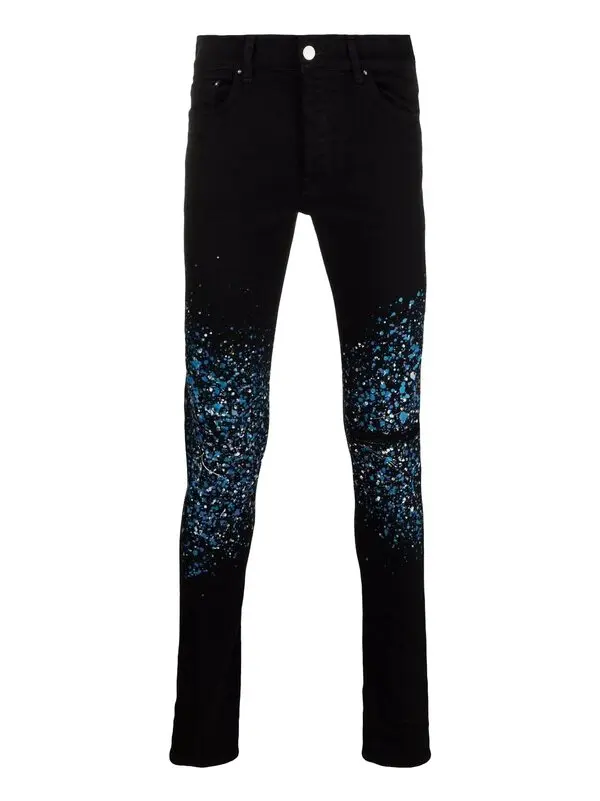 Amiri Crystal Painter Skinny Jeans - Black