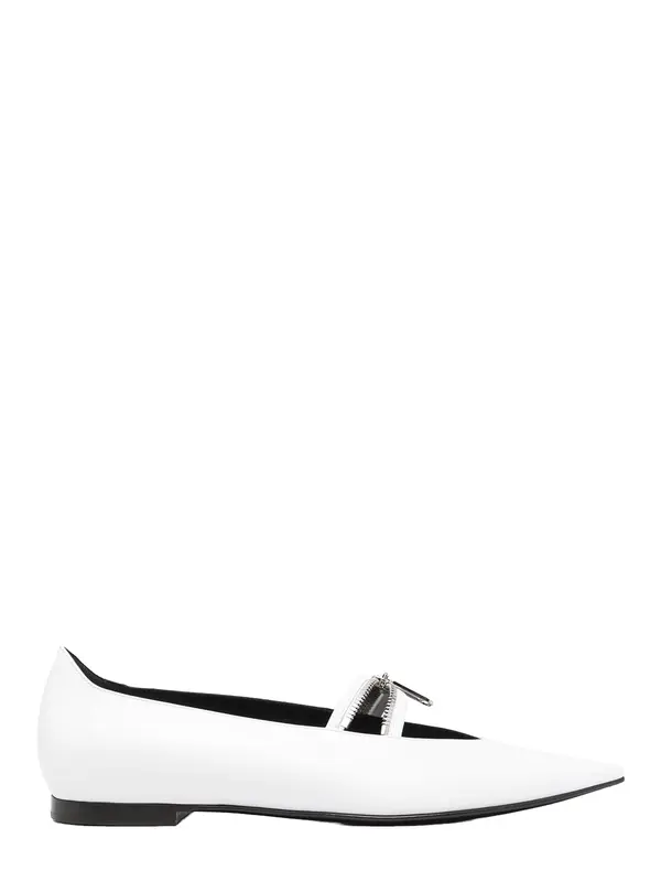 Off-White Paperclip-detail Ballerina Shoes - White