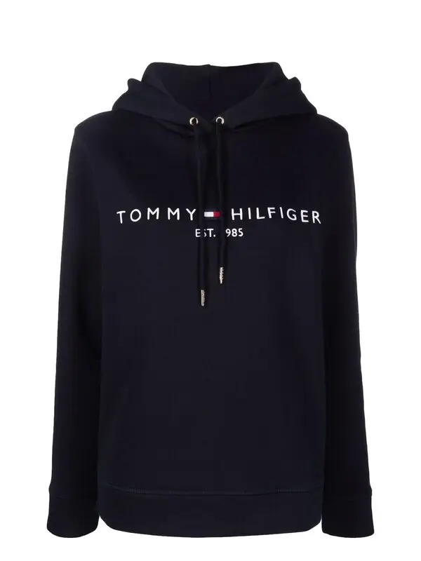 Tommy Hilfiger Embroidered Logo Pullover Hoodie - Blue