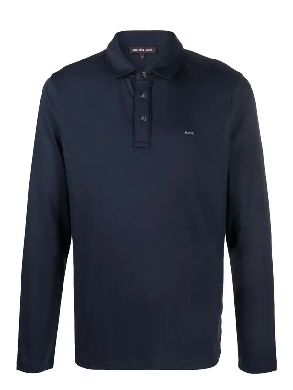Michael Kors Embroidered-logo Polo Shirt - Blue