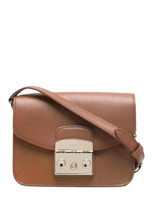Furla Pebbled Leather Crossbody Bag - Brown
