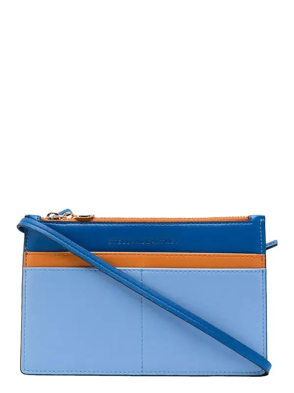 Stella McCartney Color-block Pouch In Vegan Leather - Blue