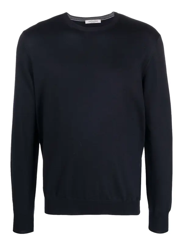 FILERIA Crew Neck Knitted Jumper - Blue