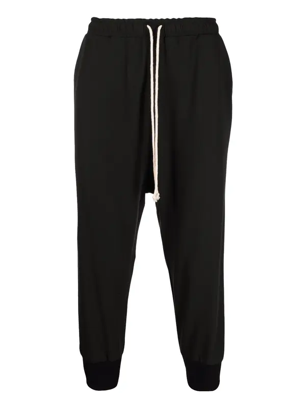 Alchemy Fashions Drawstring-waist Cropped Trousers - Black