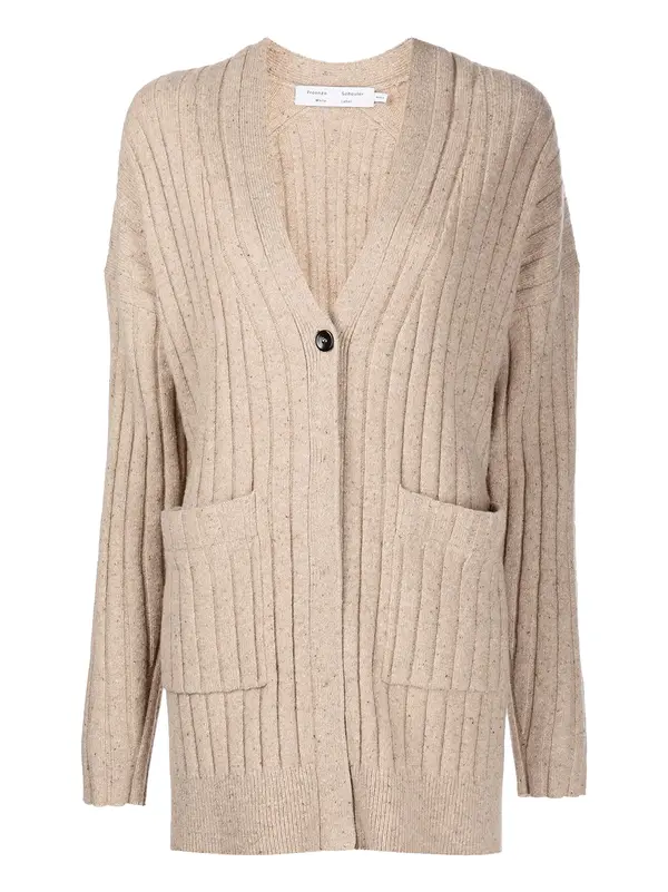 Proenza Schouler White Label Ribbed Knit Cardigan - Neutrals