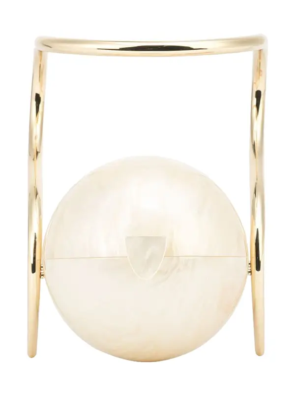 Cult Gaia Pearl Top-handle Clutch - White