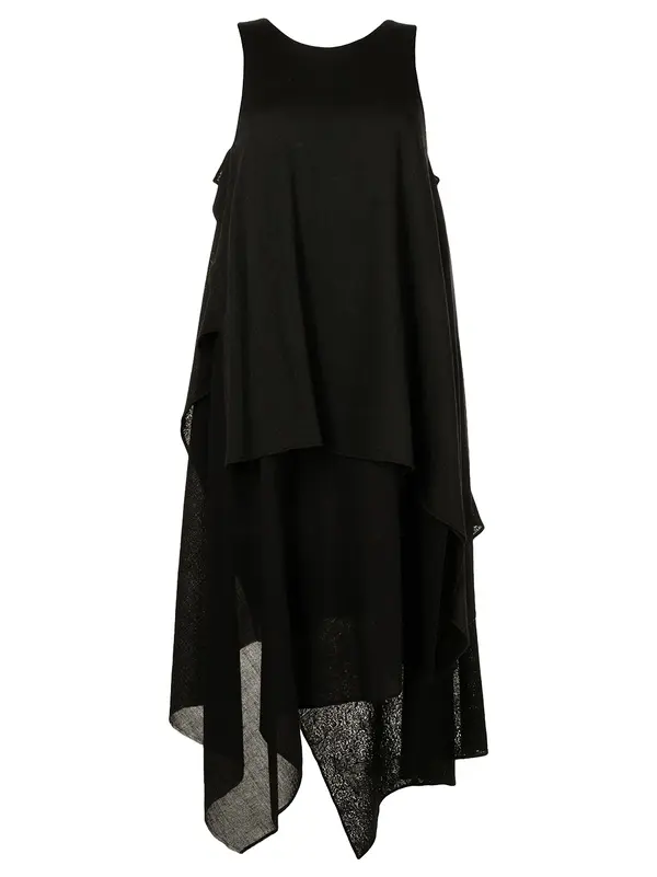 FORME D'EXPRESSION Layered-detail Asymmetric Dress - Black