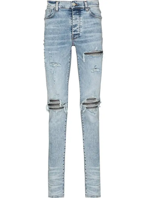 Amiri Ripped-finish Skinny Jeans - Blue