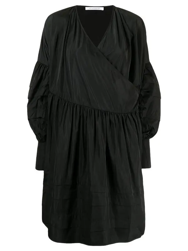 Cecilie Bahnsen Wide Wrap Dress - Black