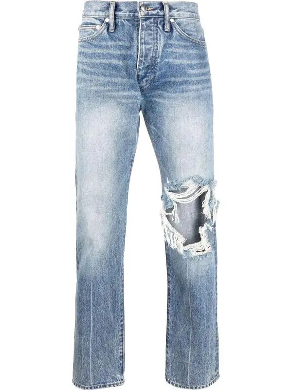 Rhude Ripped-detail Jeans - Blue