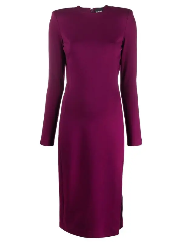 Just Cavalli Long-sleeves Midi Dress - Purple