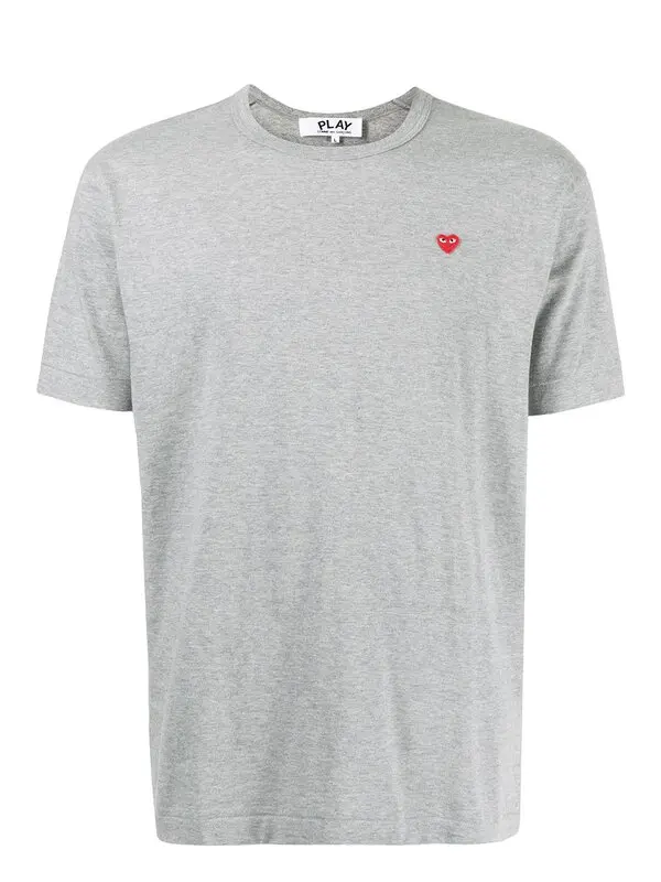 Play Comme Des Garcon Embroidered Heart T-shirt - Grey