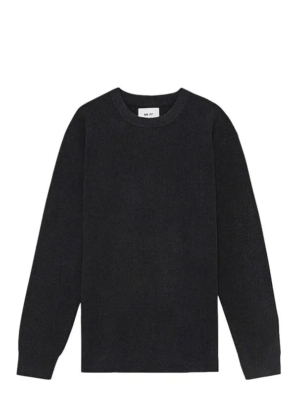 Nn07 Danny Ribbed Sweater - Charcoal
