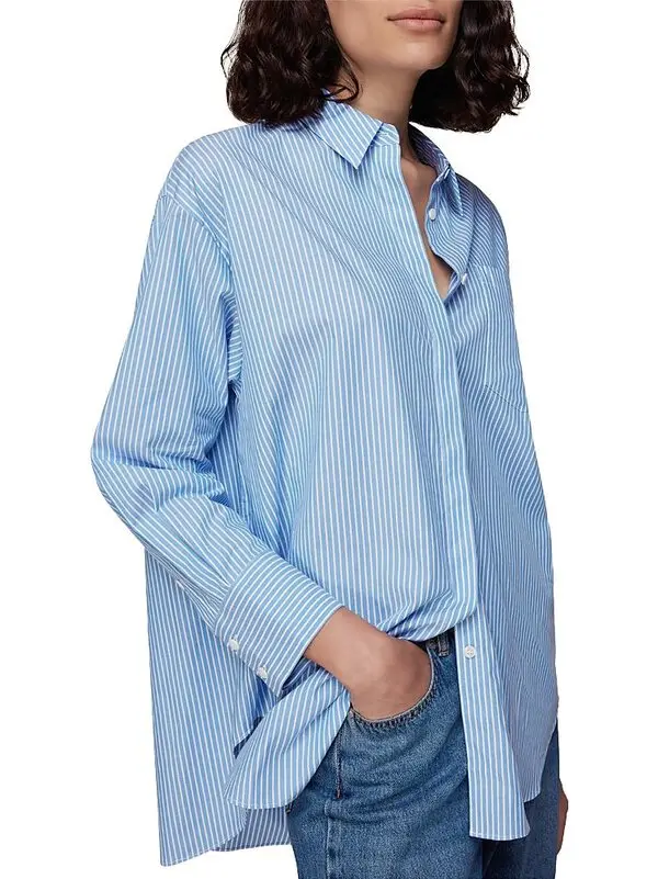 Whistles Striped Oversized Shirt - Blue/multi