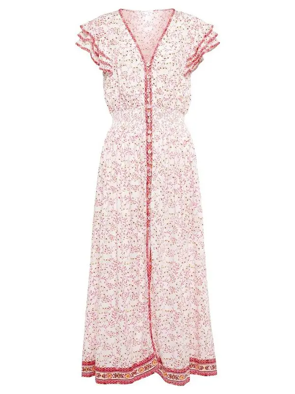 Poupette St Barth Della Floral Midi Dress - Pink