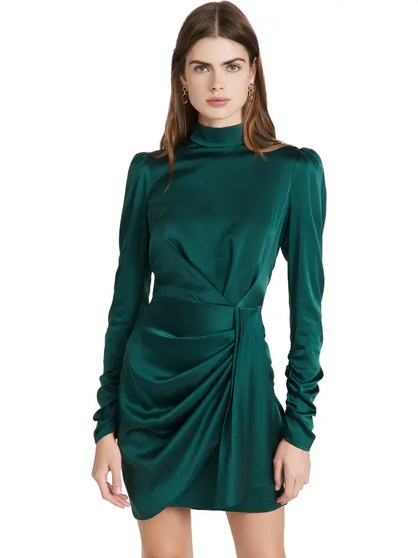 Zimmermann Silk Drape Mini Dress - Jade