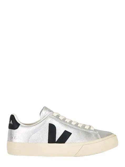 VEJA Campo Metallic Silver Sneaker - Silver & Black