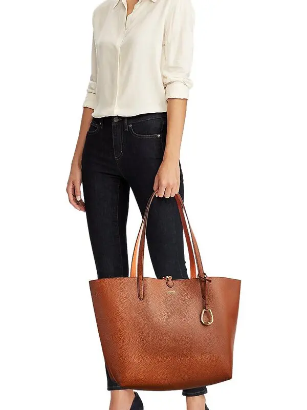 Ralph Lauren Faux-leather Reversible Tote Bag - Lauren Tan/orange