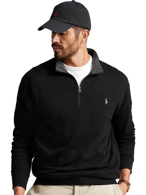 Ralph Lauren Luxury Jersey Quarter-zip Pullover - Polo Black