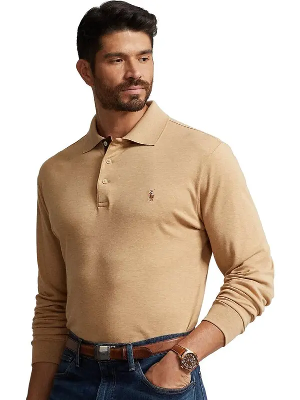 Ralph Lauren Soft Cotton Polo Shirt - Classic Camel Heather