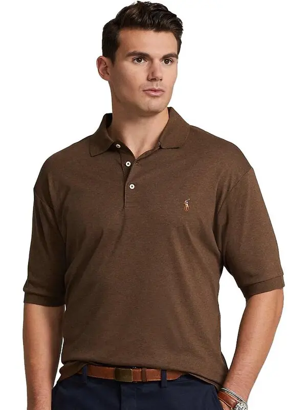 Ralph Lauren Soft Cotton Polo Shirt - Nutmeg Brown Heather