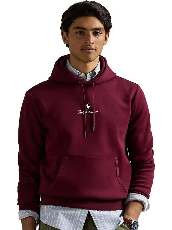 Ralph Lauren Logo Double-knit Hoodie - Classic Wine