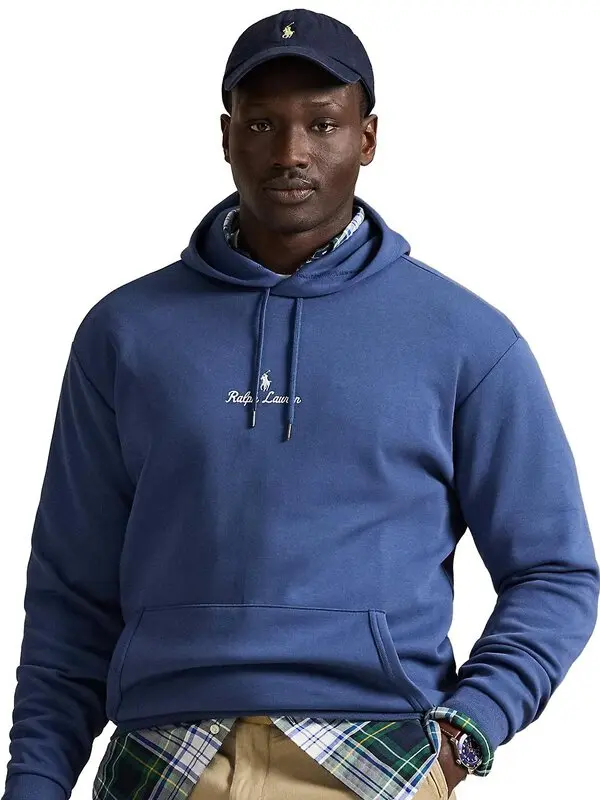 Ralph Lauren Logo Double-knit Hoodie - Night Navy