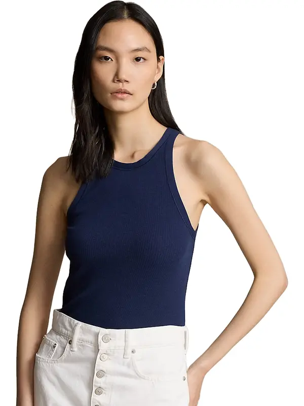 Ralph Lauren Ribbed Cotton Tank Top - Newport Navy