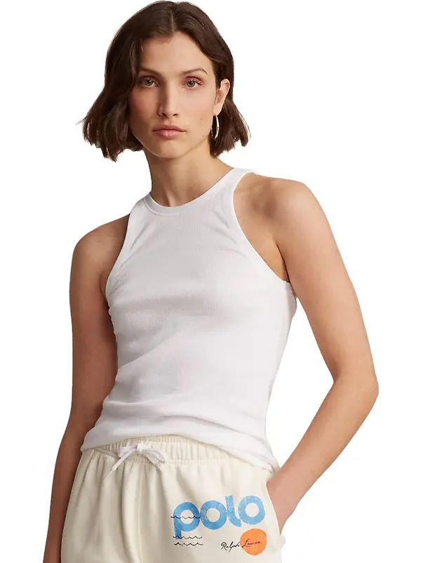 Ralph Lauren Ribbed Cotton Tank Top - White