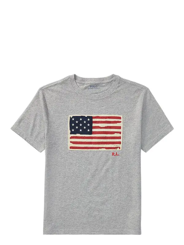 Ralph Lauren Flag Cotton Jersey Tee - Andover Heather