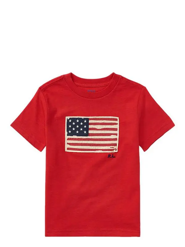 Ralph Lauren Flag Cotton Jersey Tee - Rl 2000 Red
