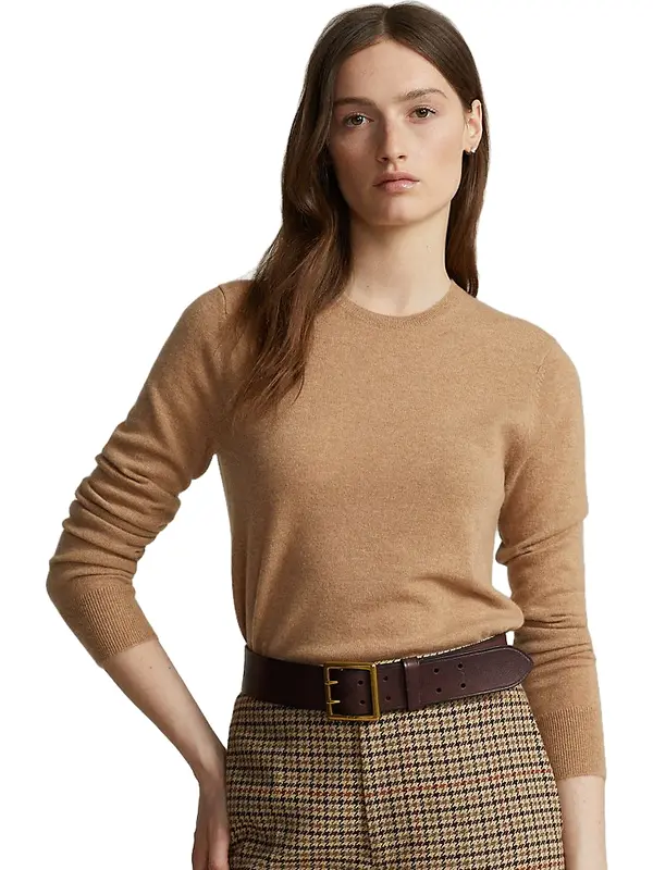 Ralph Lauren Cashmere Crewneck Sweater - Collection Camel Melange