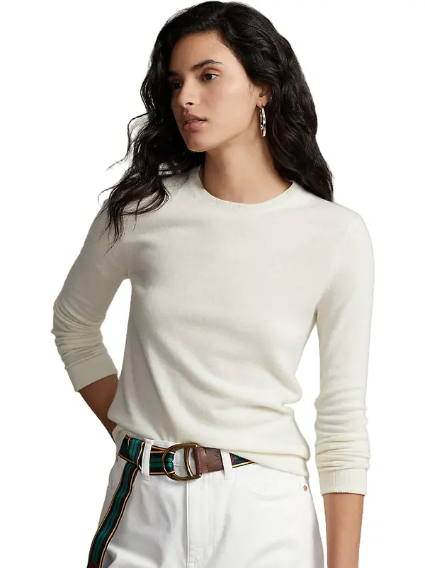 Ralph Lauren Cashmere Crewneck Sweater - Cream