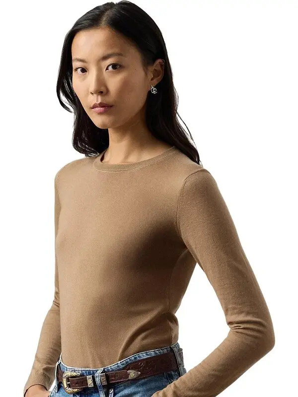 Ralph Lauren Cashmere Crewneck Sweater - Lux Camel